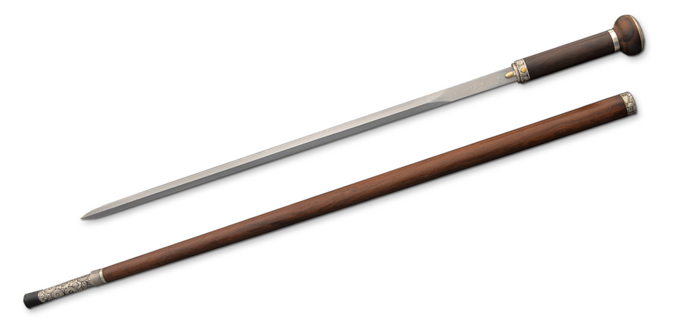 Damascus Taiji Sword Cane w/ Knife - High Carbon Blade – Dragon King Swords